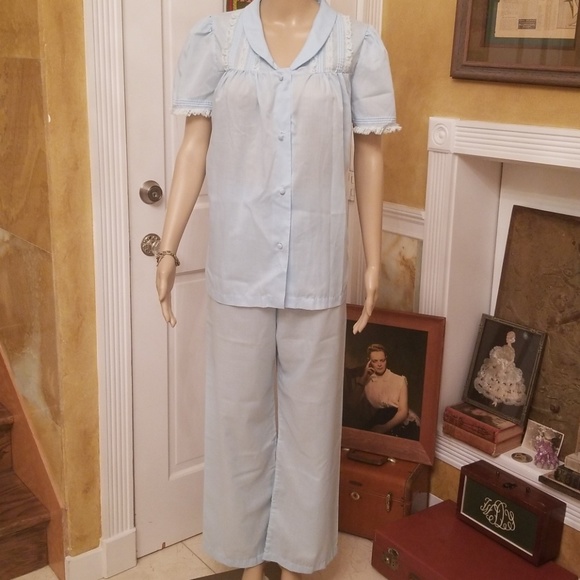 Vintage | Intimates & Sleepwear | Vintage 4s Mary Jane Baby Blue Pajama ...